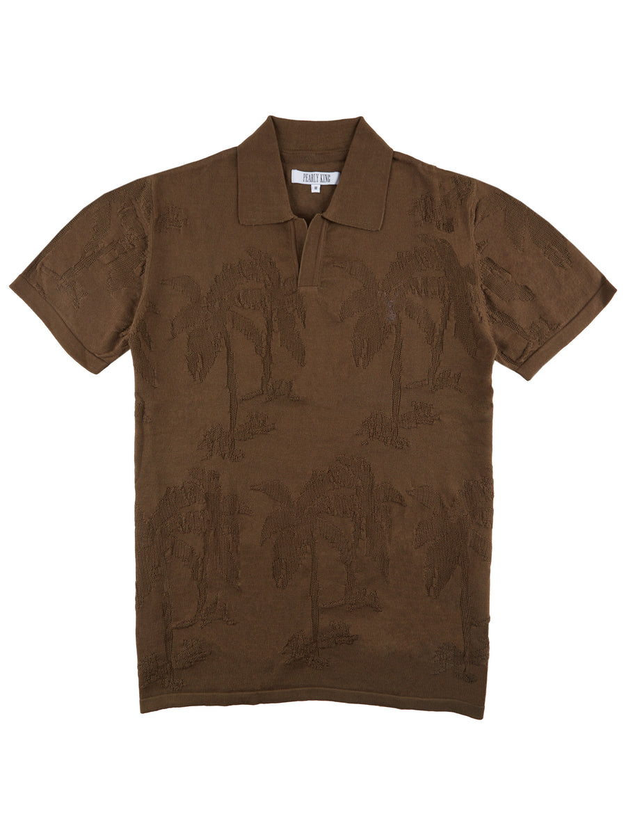 Ascot Olive Resort Mens Knitted Polo Shirt | Pearly King