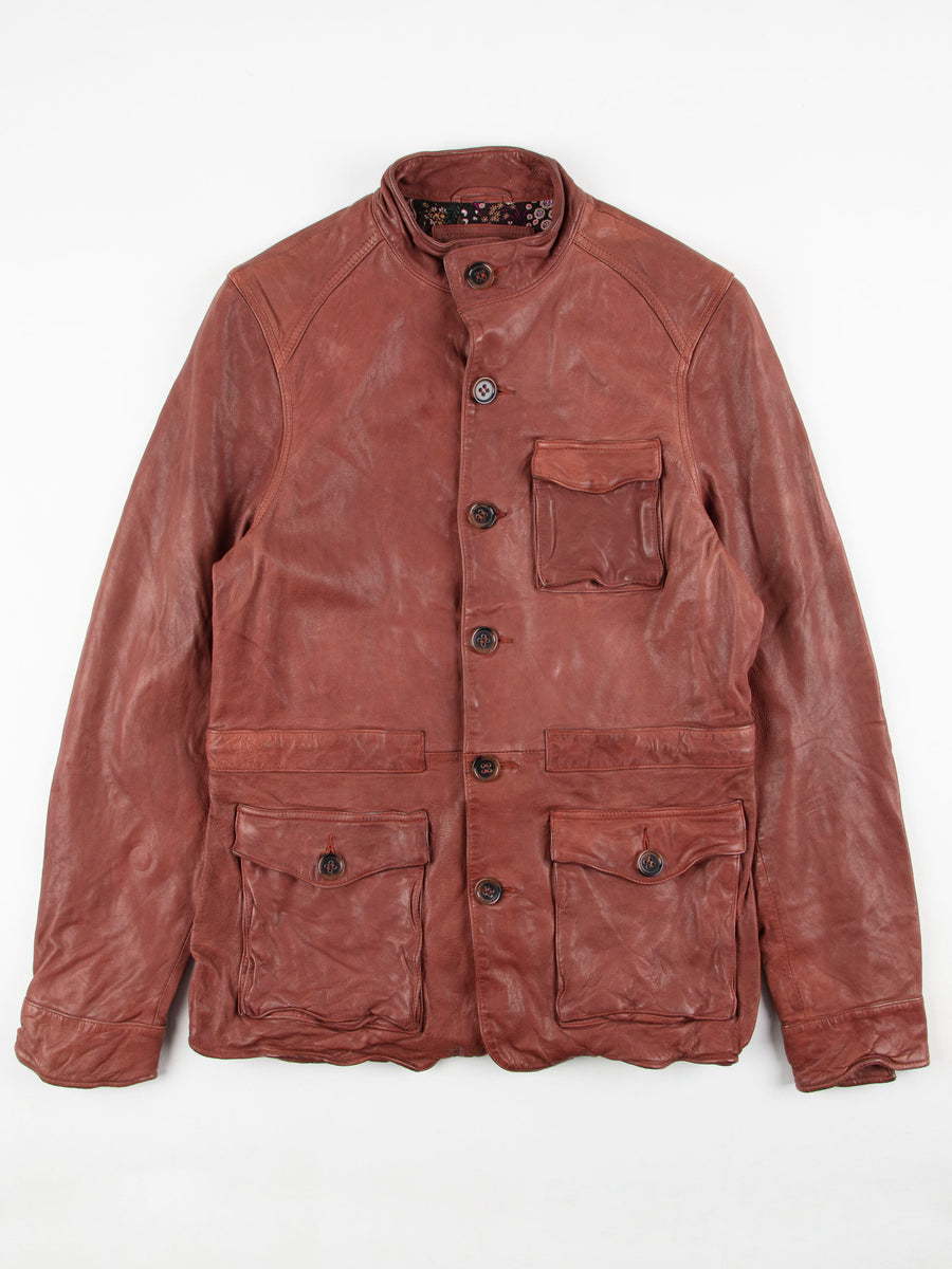 Regular Fit Jungle Clay Mens Leather Jacket | Pearly King